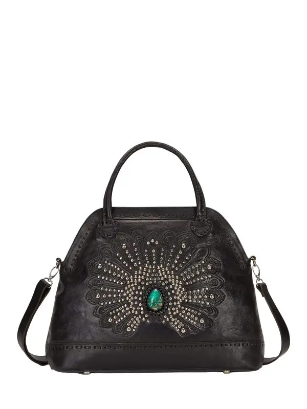 JODI LEE Mini Queen Peacock Bag - Black