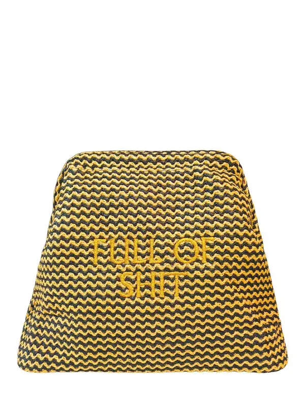 LILLY LOVES Embroidered Straw Clutch - Orange