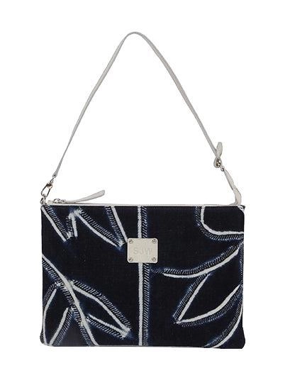 SJW BAGS LONDON Danubius Batik Clutch Bag In Dark Navy - Blue