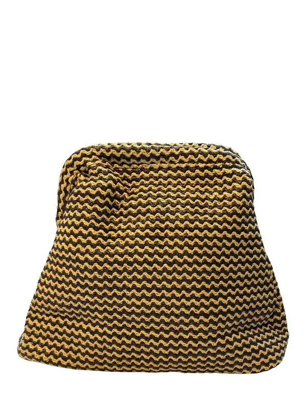 LILLY LOVES Black / Brown Black And Straw Beach Clutch - Black/brown