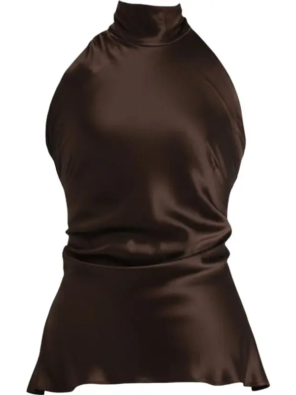 THE ETHOS STUDIO Alica Top, Silky Cocoa - Brown