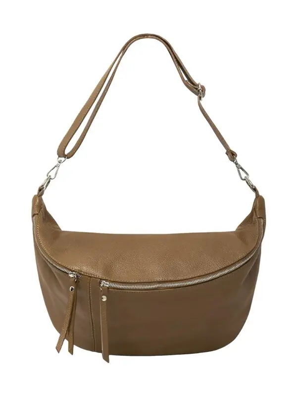 BETSY & FLOSS Emilia Large Crossbody Waist Bag In Dark Taupe - Brown