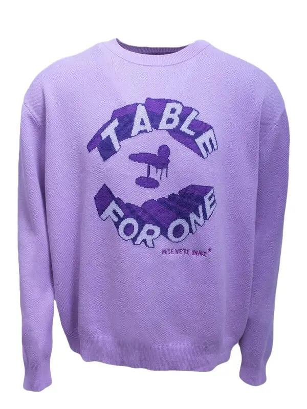 WHILE WE'RE AWAKE Lilac Knit Crewneck - Purple