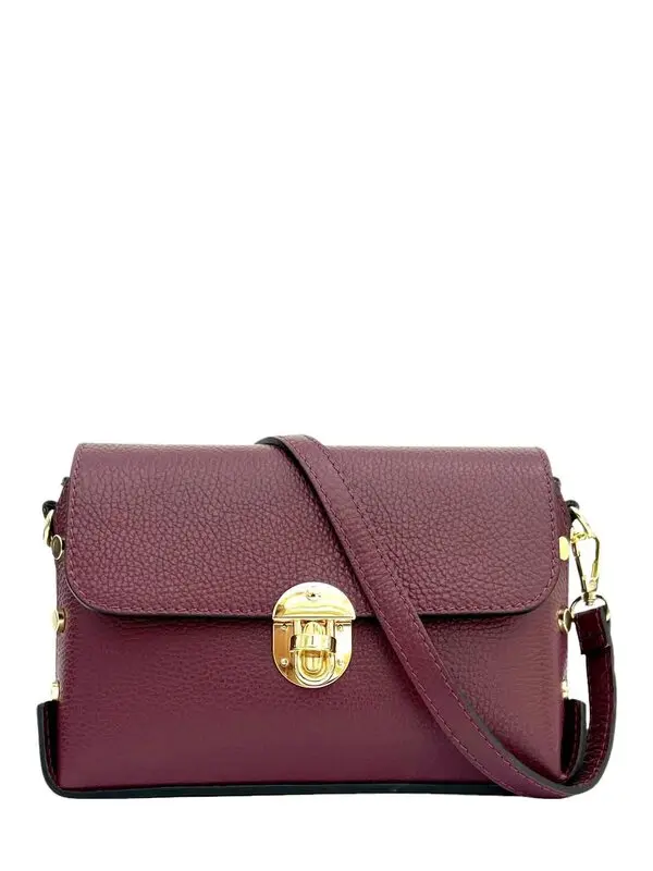 APATCHY LONDON The Bloxsome Plum Leather Crossbody Bag - Red