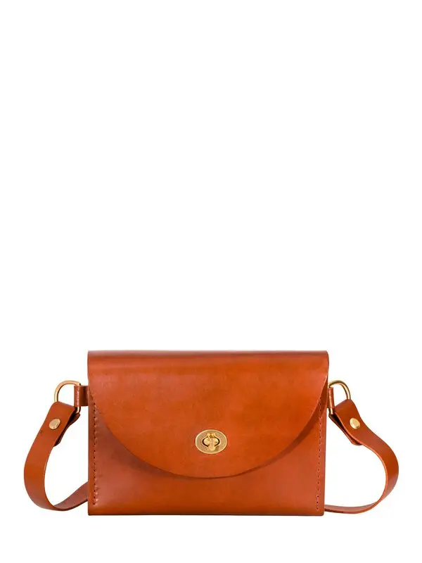 DESIGNS BY ELLE Rachel Sling Belt Leather Bag - Brown