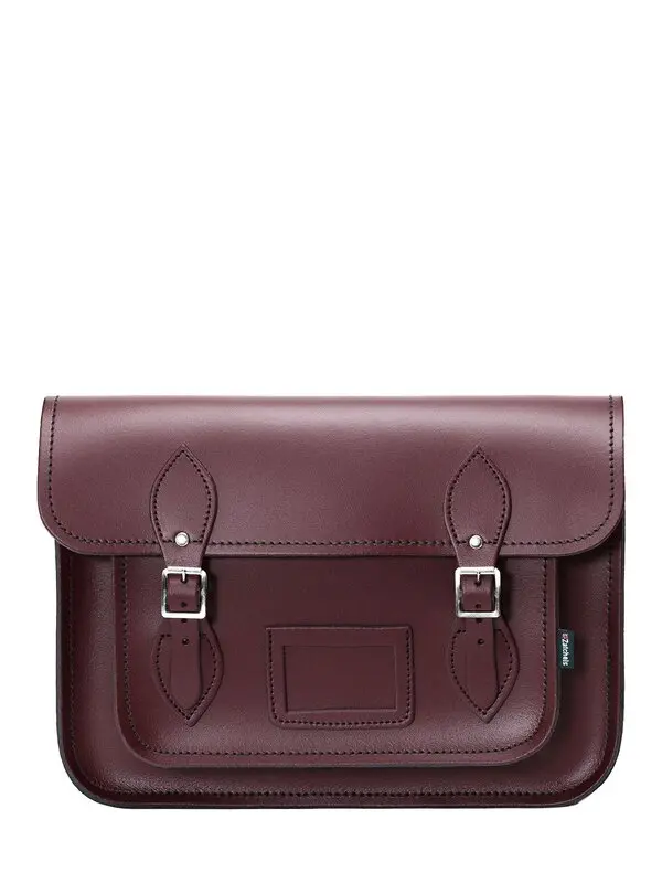 ZATCHELS Handmade Leather 16 Inch Satchel Marsala - Red