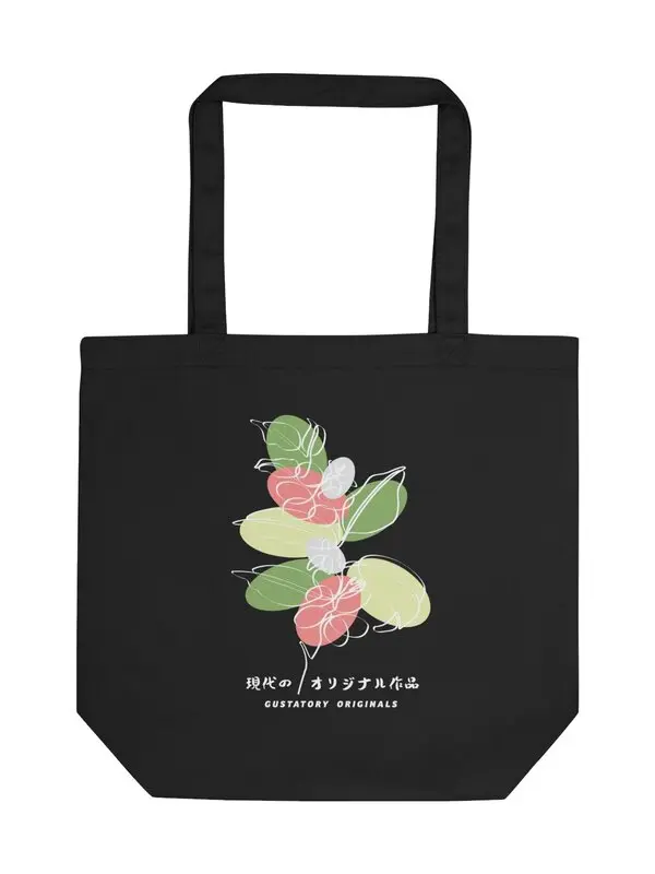 ANCHOR & CREW Gustatory Originals Coffee Blossom Recycled Cotton Tote Bag - Black