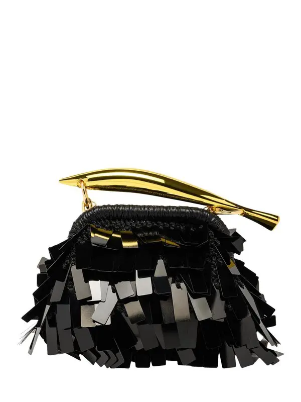 SIBYLLA DELPHICA The Uni Crochet Clutch With Handle Ornate - Black