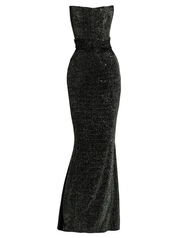 ANGELIKA JOZEFCZYK Moon Shimmering Evening Gown - Black