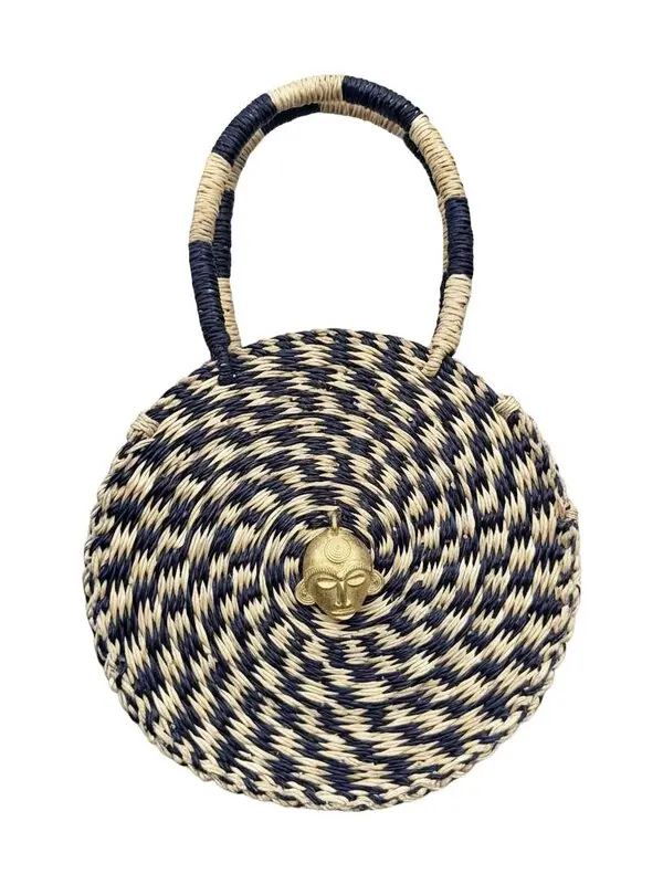 SOKONA Esengo Small — Indigo Handwoven Bag Pink - Blue
