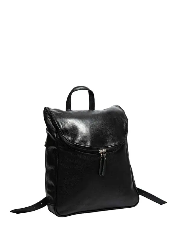 HIDES LEATHER CO. Minimal Handmade Leather Backpack Kelly - Black