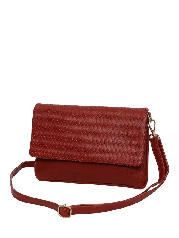 HIDES LEATHER CO. Handcrafted Leather Crossbody Charm, Adjustable Wristlet For Phone, Passport & Essentials - Red