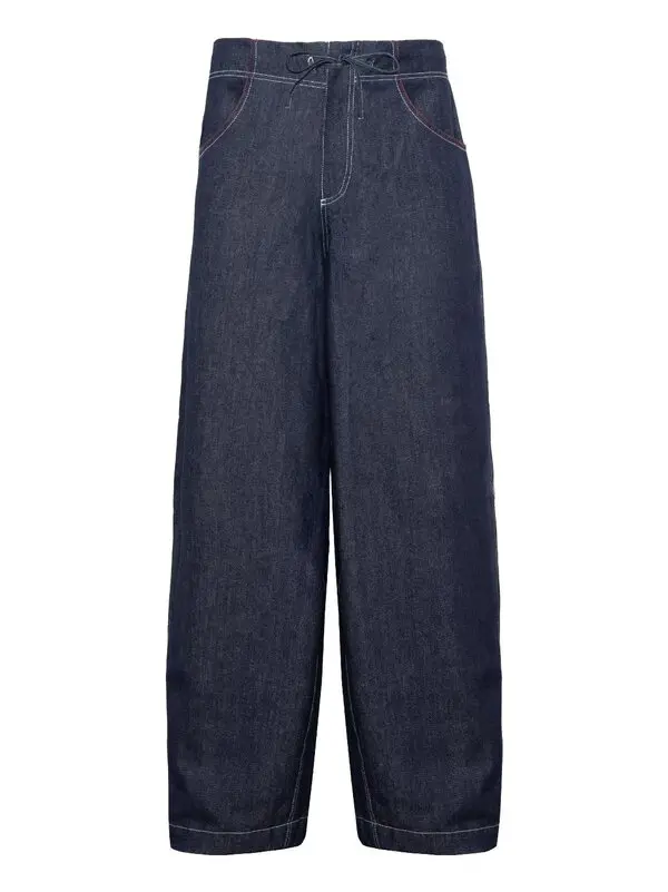 FORTY ONE Baggy Balloon Mid-waist Jeans - Blue