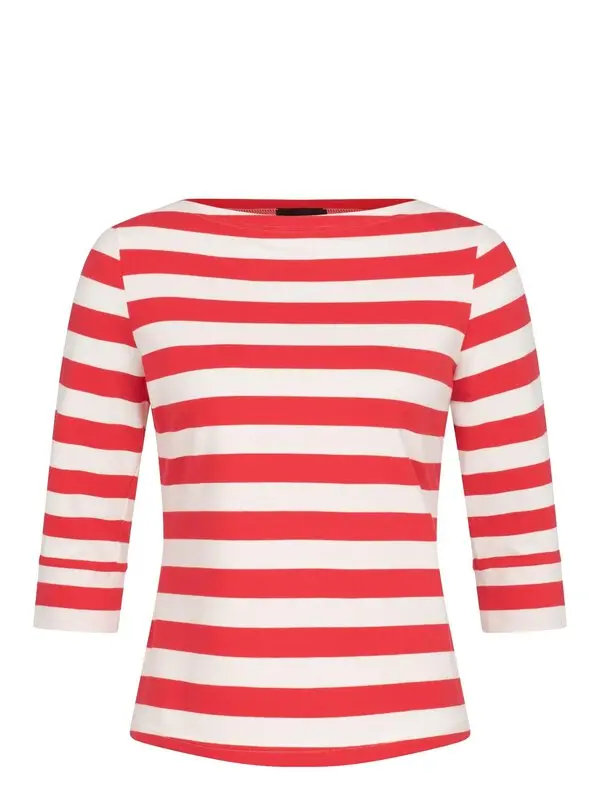 MARIANNA DÉRI White / Red Top With Boat Neckline Red Striped - White/red