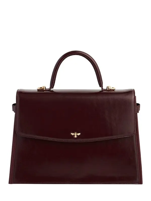 FABLE ENGLAND Ruby Cherry Structu Tote Medium - Red