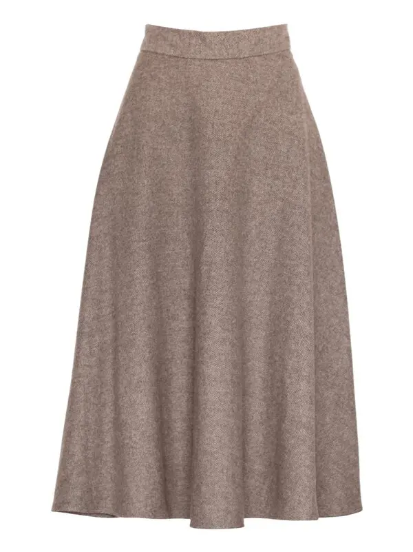 Mionè Fluttering Wool A Skirt - Brown