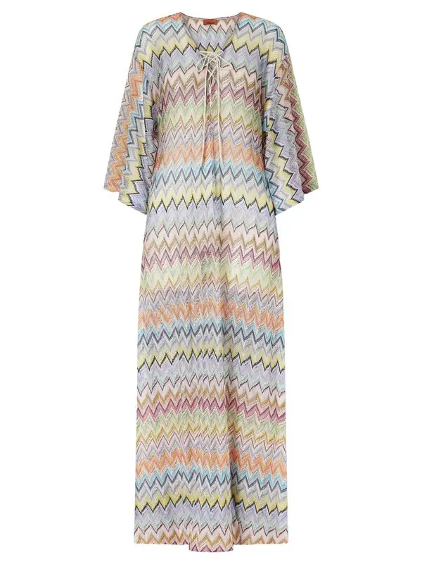 Missoni Striped Metallic Crochet-knit Maxi Cover-up - Multi