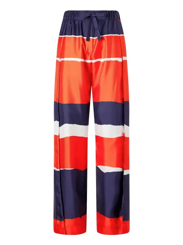Loewe Printed Silk-twill Wide-leg Trousers - Multi