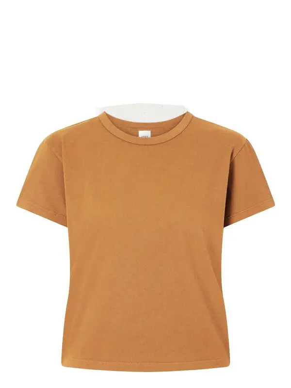 LESET The Margo Cotton-jersey T-shirt - Brown