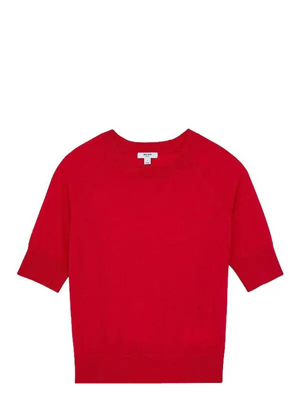 REISS Suzzie Merino Wool T-shirt - Red