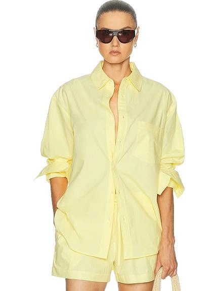 Matteau Relaxed Button Down Top - Limoncello