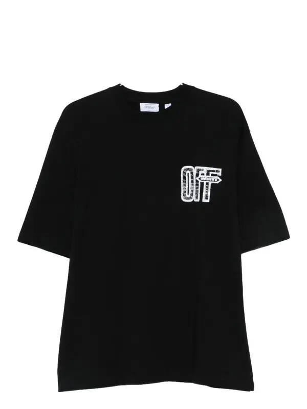 Off-White Motion Arrow Skate Cotton T-shirt - Black