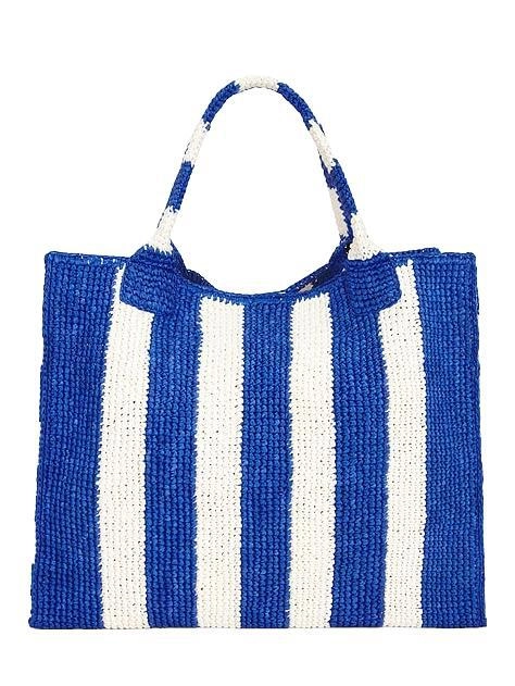 LOEFFLER RANDALL Sol Crochet Raffia Tote Bag - Blue