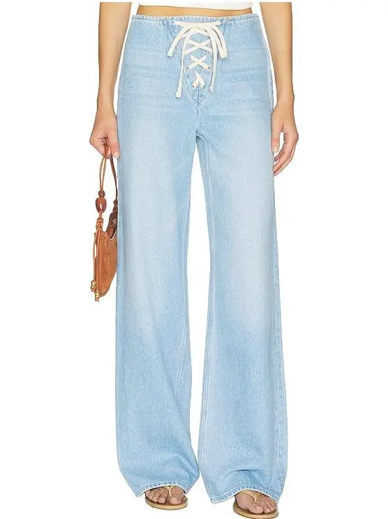 MOTHER The Laced Up Smoothie Sneak Jeans In . Also - Blue