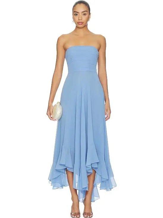 Retrofete Louisa Chiffon Dress In . Also - Blue