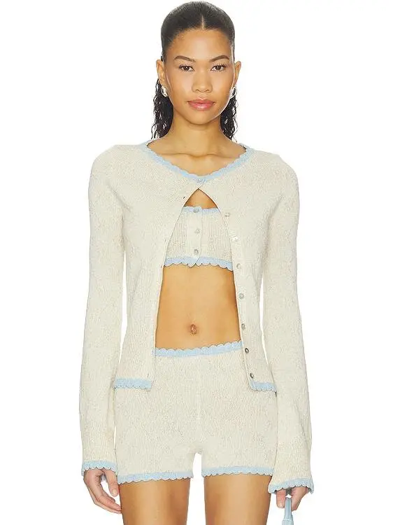 ASTA RESORT Franca Longsleeve Cardigan In . Also - Cream