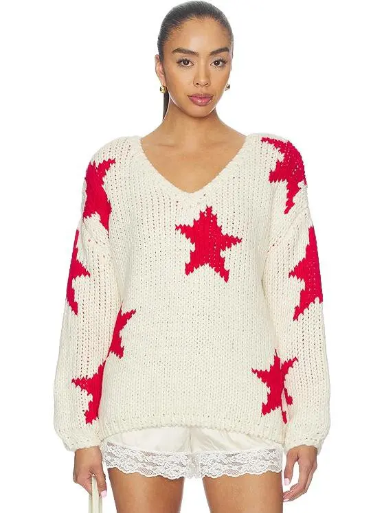 MORE TO COME Amyra V Neck Sweater In . Also - Ivory