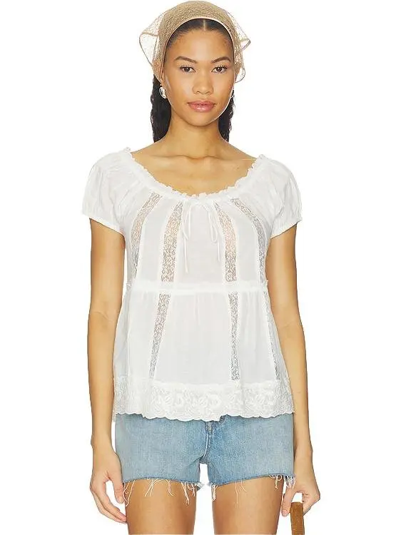 For Love & Lemons Breezy Cotton Top In . Also - White