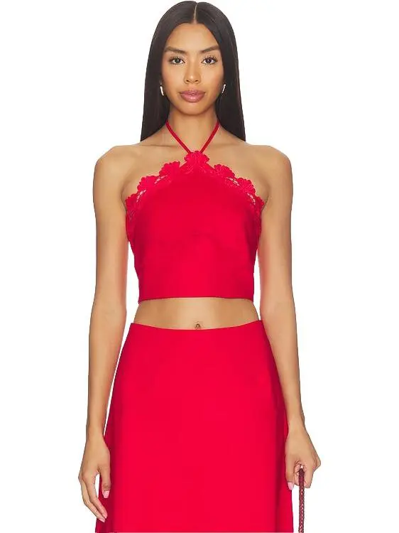 ELLIATT Giovanna Halter Neck Top In . Also - Red