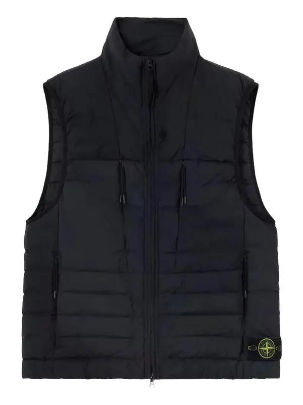 Stone Island Quilted Logo-patch Gilet - Black