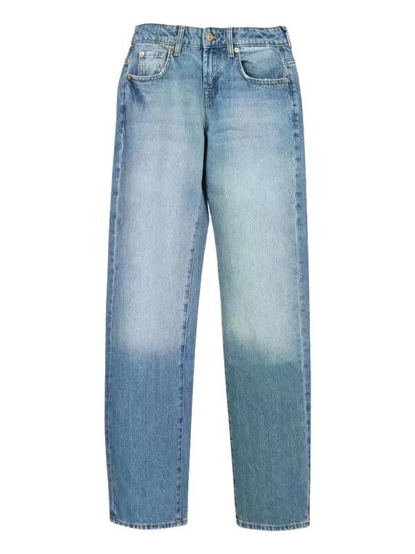 7 For All Mankind Low Straight Distressed Jeans - Blue