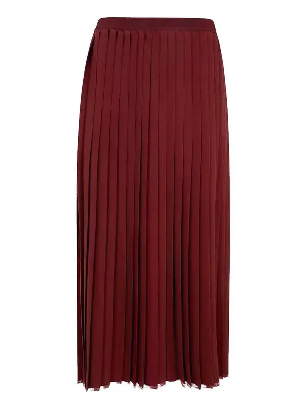 TWINSET Pleated Logo-waistband Midi Skirt - Brown