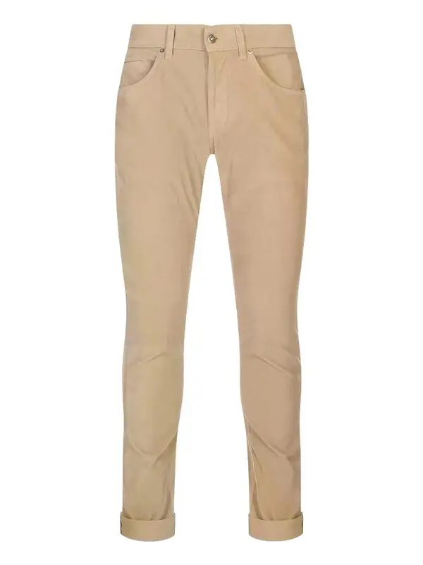 DONDUP Corduroy Logo-plaque Trousers - Neutrals