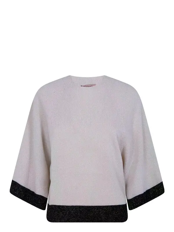 TWINSET Lurex-knit Raglan-sleeve Sweater - Neutrals
