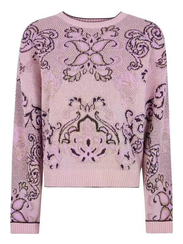 TWINSET Jacquard-knit Wool Sweater - Pink