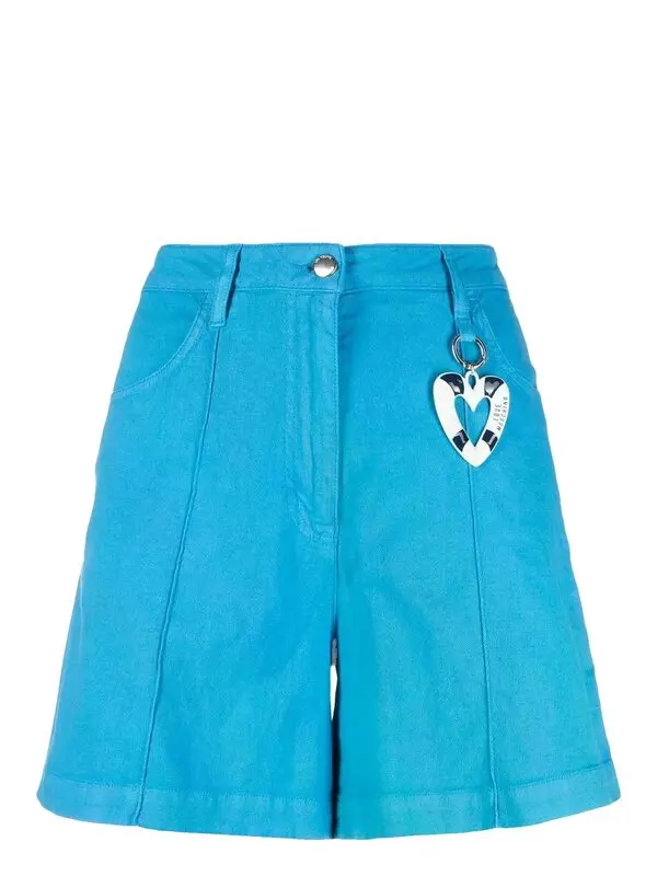 Moschino Logo Charm Wide-leg Shorts - Blue