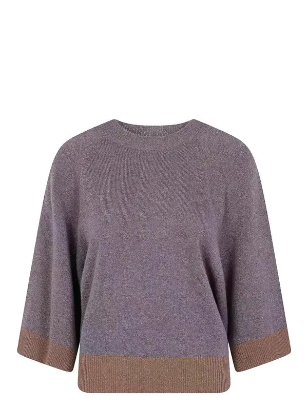TWINSET Metallic Raglan-sleeve Sweater - Brown
