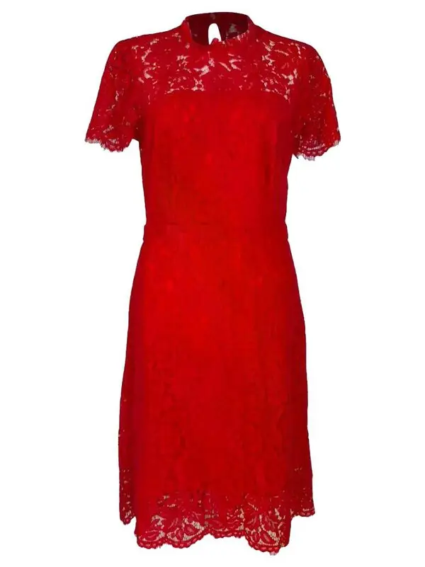 Diane Von Furstenberg Alma Lace Dress - Red