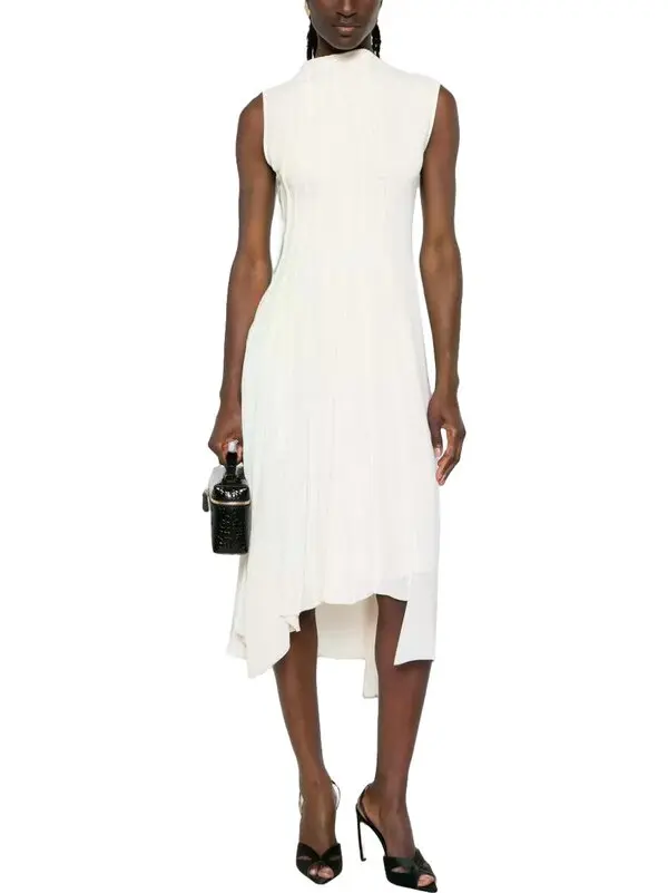 Victoria Beckham Gerogette Midi Dress - Neutrals