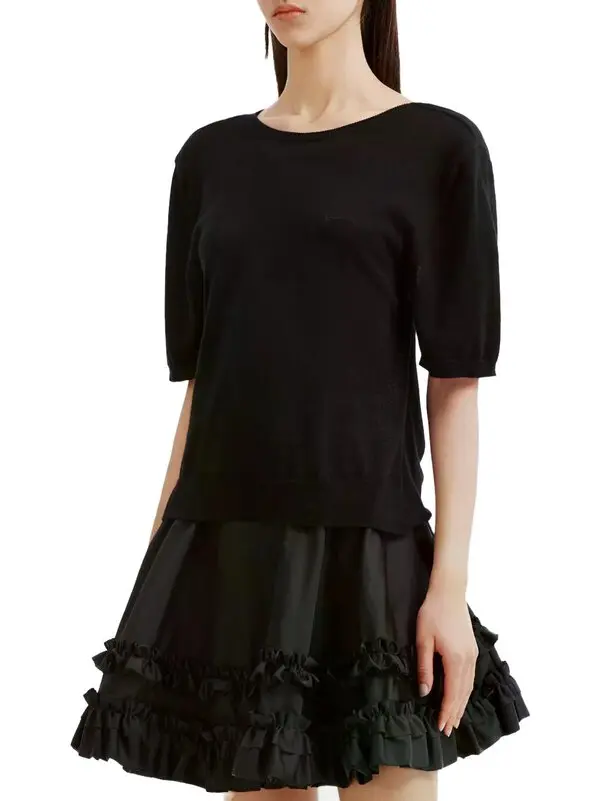 GANNI Cut-out Tie-fastening Sweater - Black