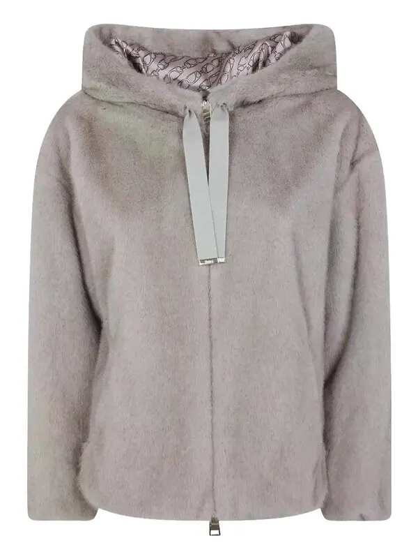 Herno Hooded Faux-fur Jacket - Neutrals