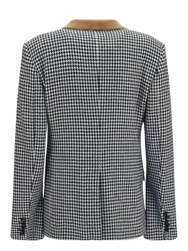 TOM FORD Houndstooth Long-sleeve Blazer - Black