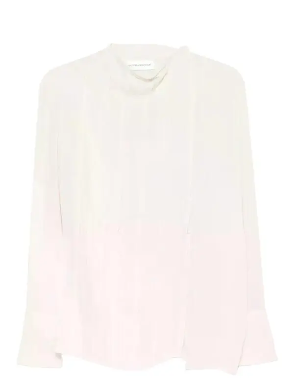 Victoria Beckham Gerogette Draped-collar Blouse - Neutrals