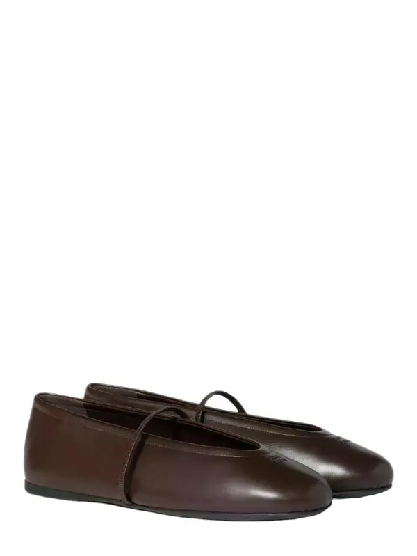 Miu Miu Nappa Leather Ballerinas - Brown