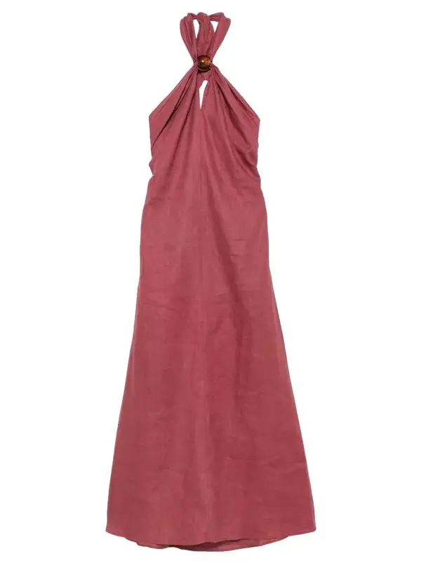 Faithfull The Brand Lourdes Halterneck Maxi Dress - Red