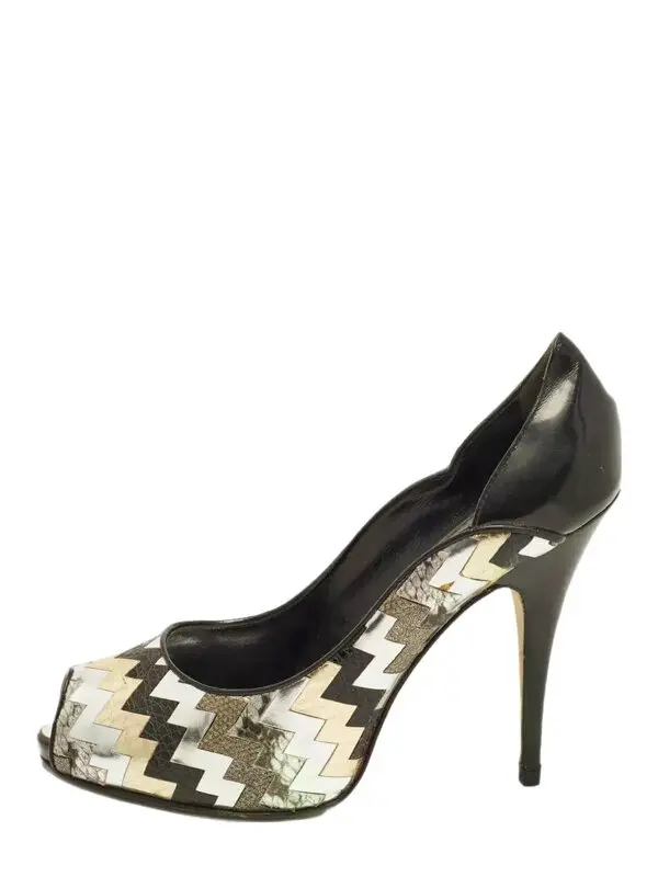 GIUSEPPE ZANOTTI Zigzag Peep-toe Sandals - Black